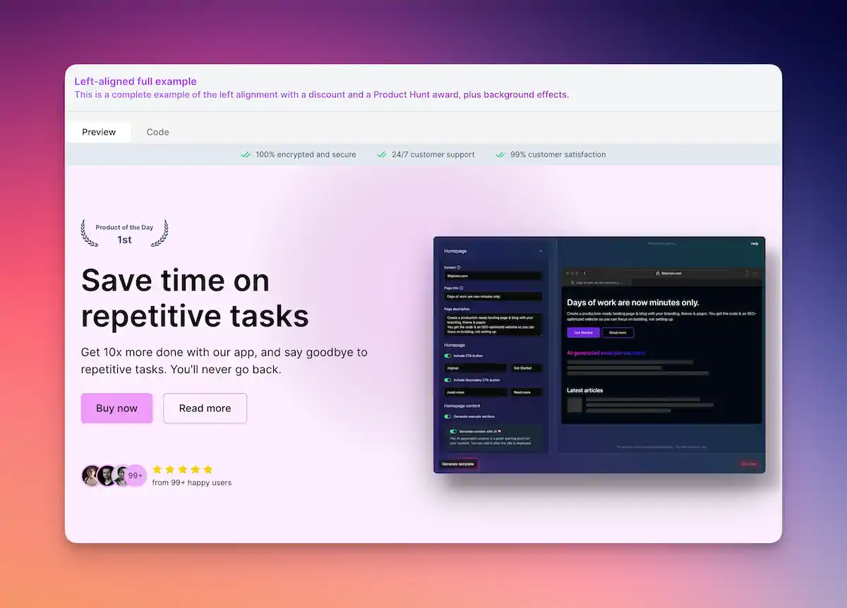 Landing Page Primary Image Call to Action (CTA) Component | Landing ...